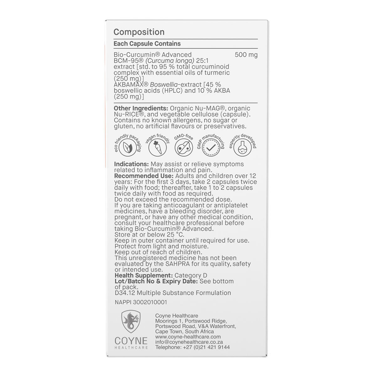 Bio-Curcumin + BCM95 400mg 60vcaps – Matakana Pharmacy