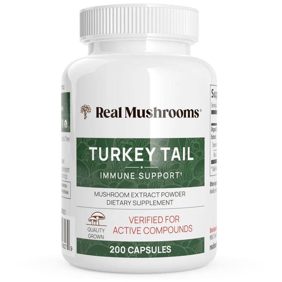 Turkey Tail Extract 200 Capsules | Real Mushrooms – Matakana Pharmacy