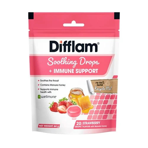 DIFFLAM Soothing Drops + Immunity Support Strawberry 20s – Matakana ...