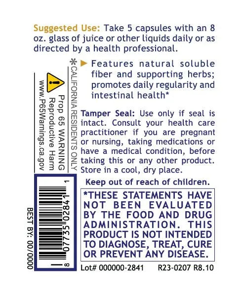 Psyllium Husk Fiber 180caps – Matakana Pharmacy