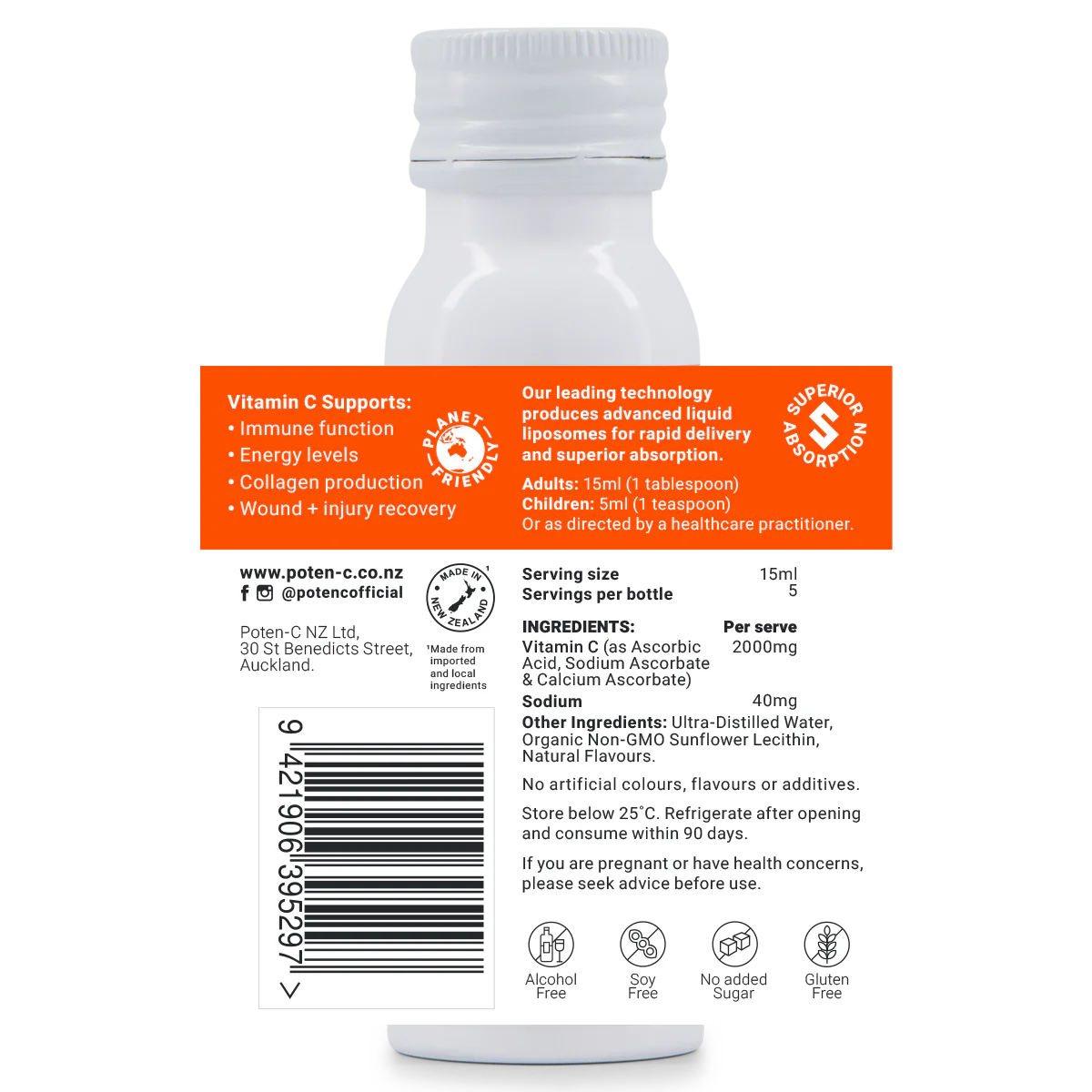 Poten-C Superdose Liposomal Vitamin C 2000mg 75ml – Matakana Pharmacy