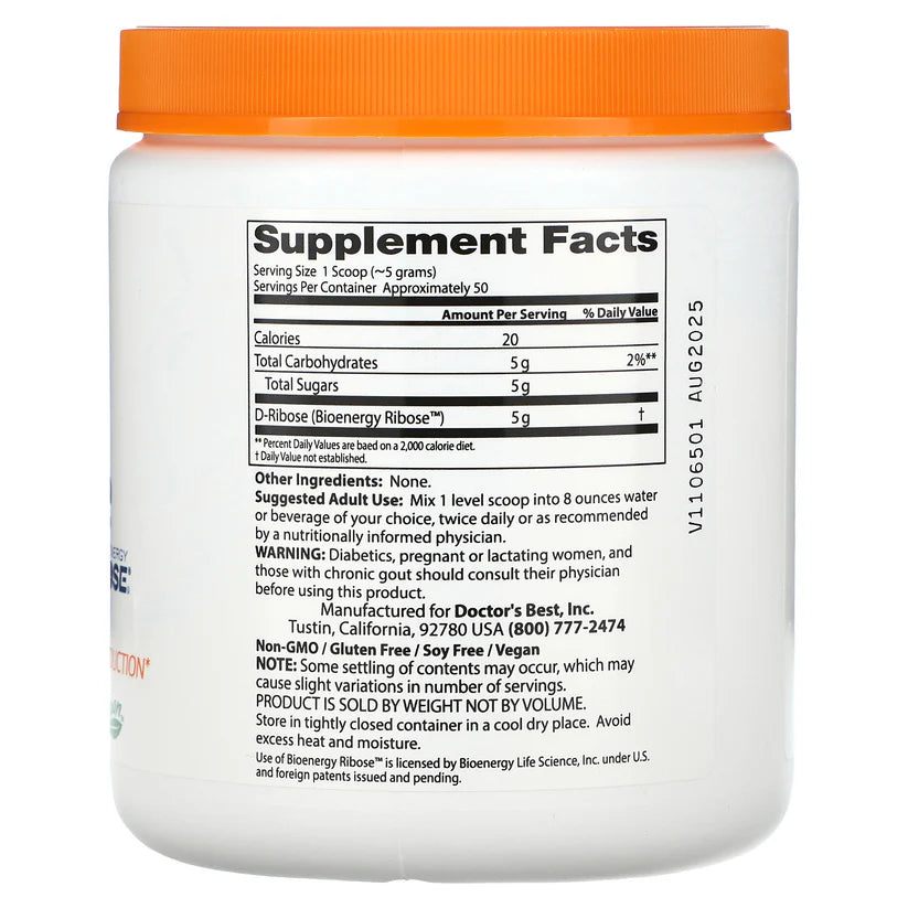 D-Ribose featuring BioEnergy Ribose? Powder 250g – Matakana Pharmacy