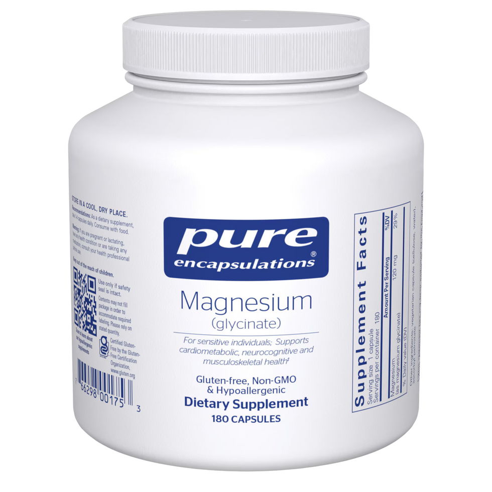 Magnesium Glycinate Capsules 180 Count - High Bioavailability ...